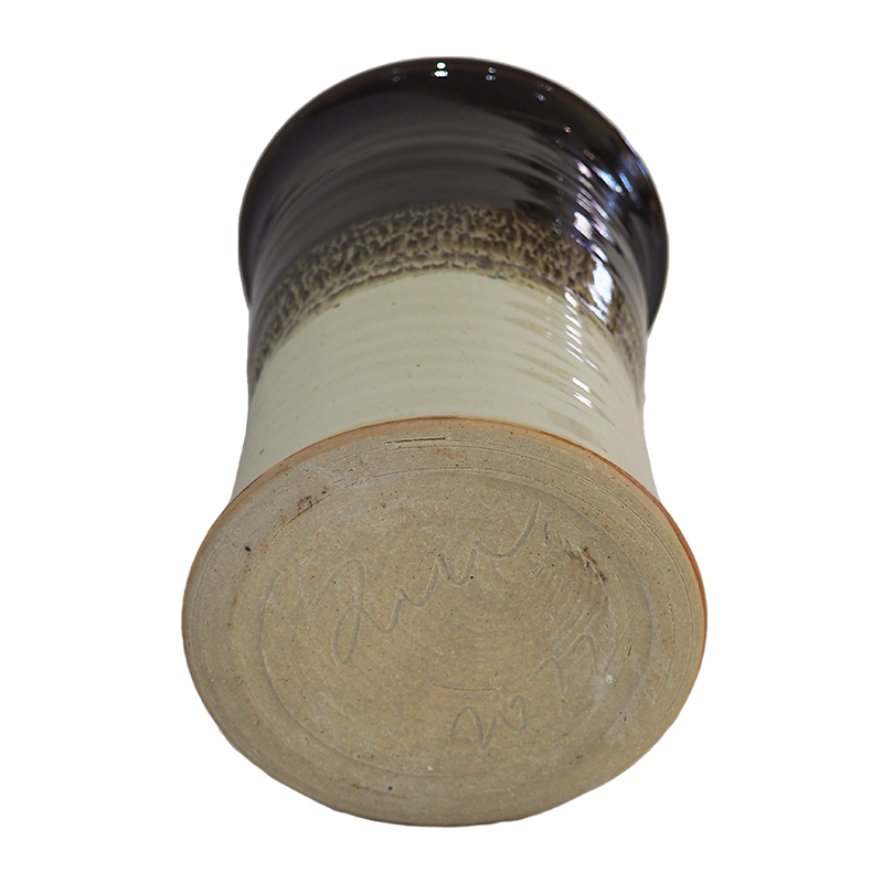 Wine Brique Bottle Cooler Stoneware Pottery, Black/Waxy White Overlap ...